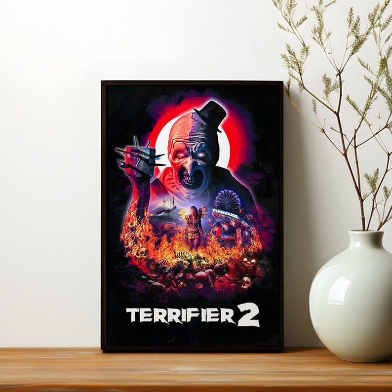 Terrifier 2 2022 Retro Movie Poster, Movie Wall Art, Canvas Poster ...