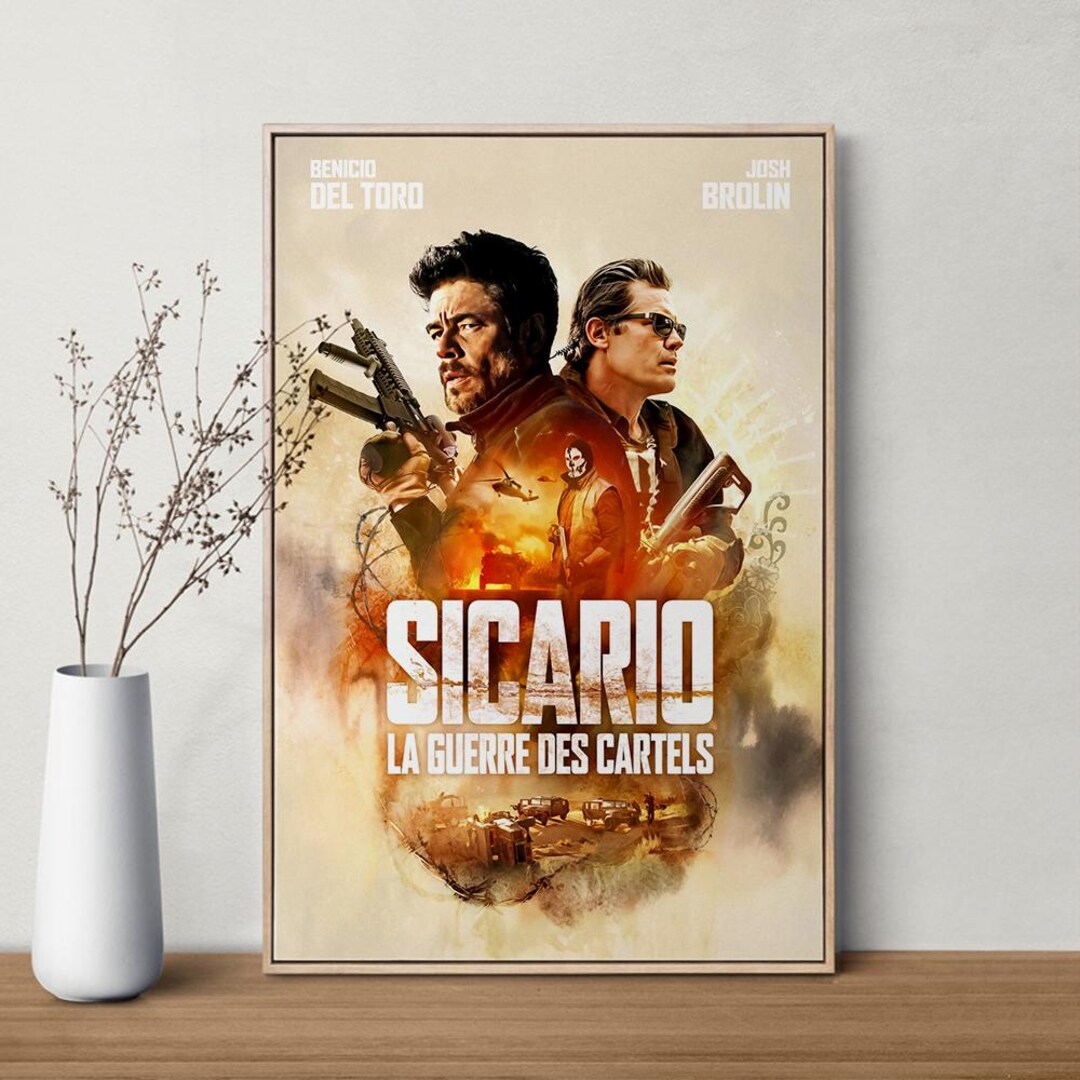 Sicario Day of the Soldado Retro Movie Poster, Movie Wall Art, Canvas ...