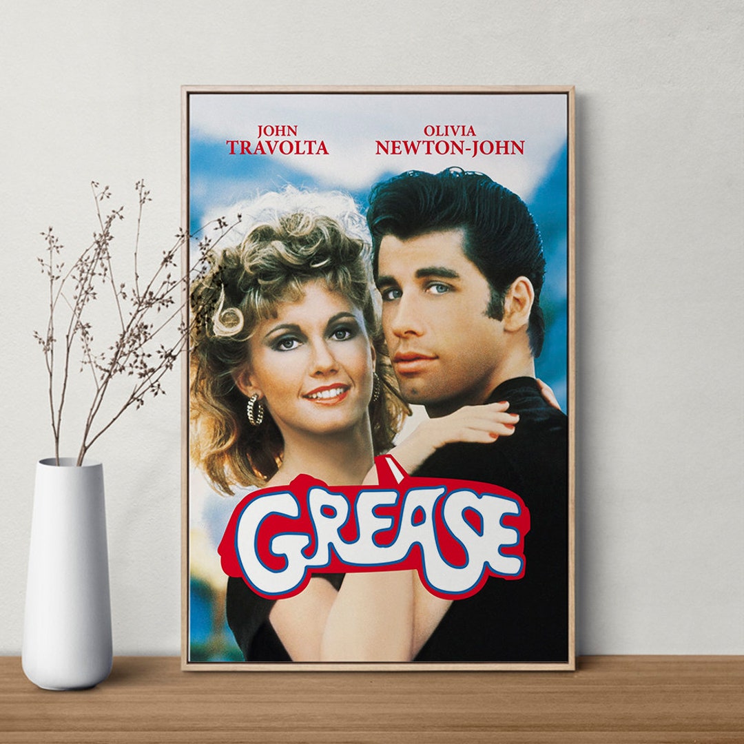Grease Retro Movie Poster, Movie Wall Art, Canvas Poster Printing ...