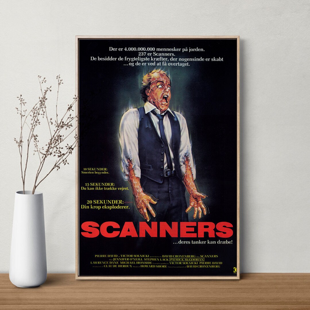 Scanners Retro Movie Poster, Movie Wall Art, Canvas Poster Printing ...