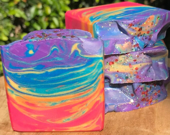 RAINBOW SUNSET Soap | Artisan Soap | Bar Body Soap | Rainbow Soap - Etsy