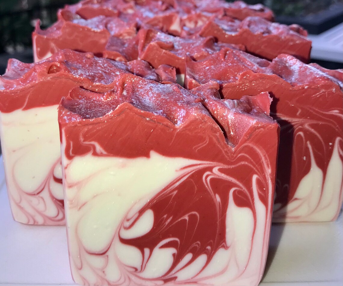 PEPPERMINT SWIRL Artisan SOAP Peppermint Soap Essential - Etsy