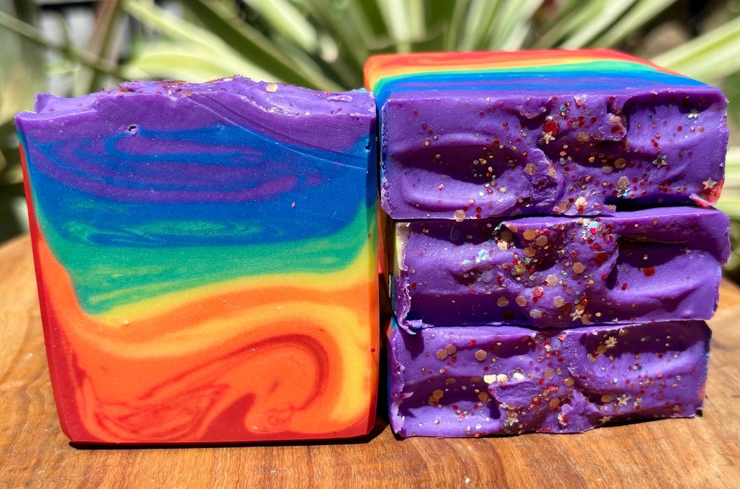 RAINBOW SUNSET Soap | Artisan Soap | Bar Body Soap | Rainbow Soap - Etsy