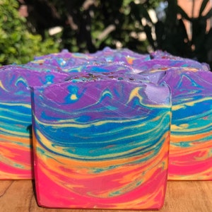 RAINBOW SUNSET Soap Artisan Soap Bar Body Soap Rainbow Soap - Etsy
