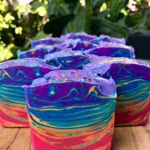 RAINBOW SUNSET Soap Artisan Soap Bar Body Soap Rainbow Soap - Etsy