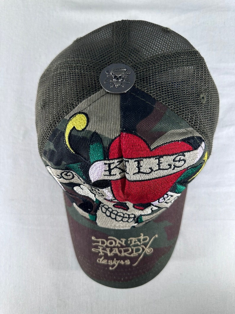 Don Ed Hardy Y2k Love Kills Slowly Camo Hat Trucker Hat Christian
