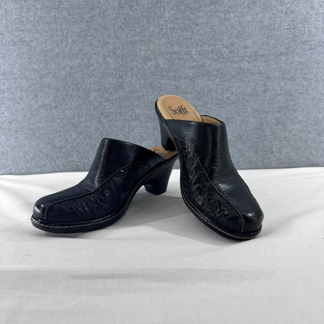 Sofft Women's Leather Embossed Clogs SZ 6 - Etsy