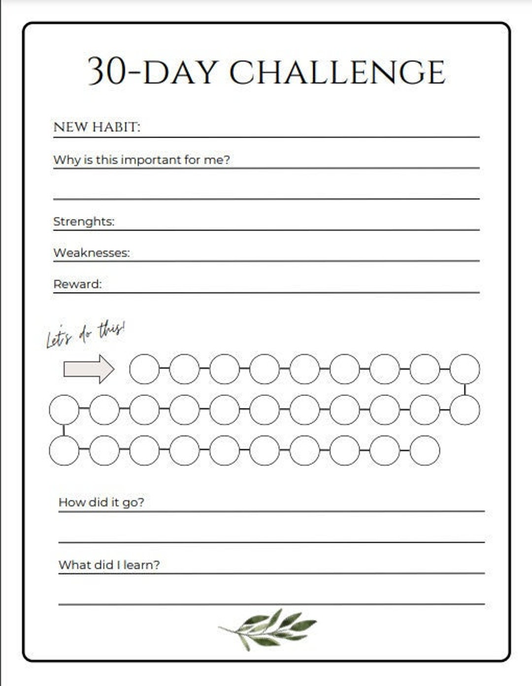 30 Day Challenge PDF - Etsy