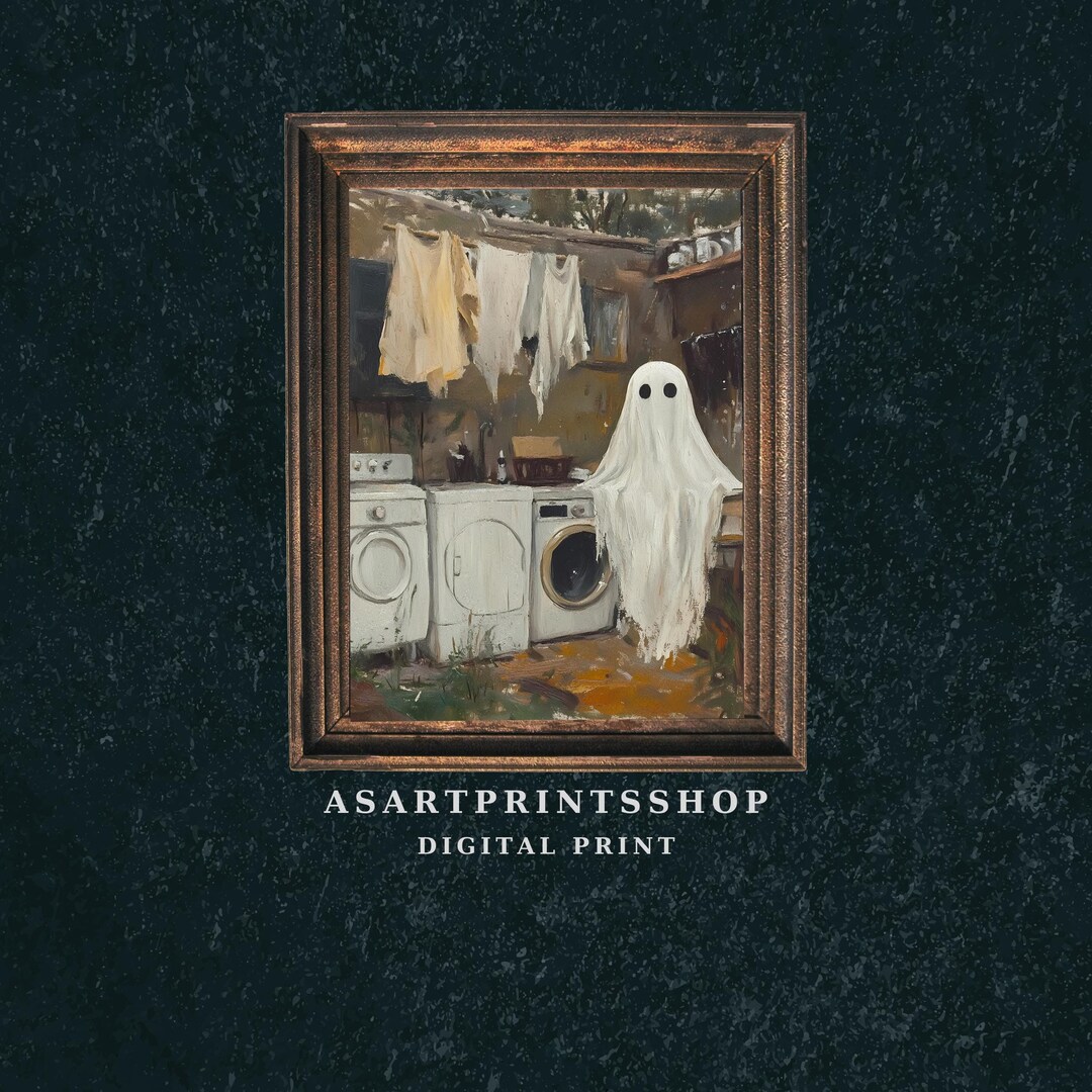 Vintage Laundry Room Decor | Halloween Ghost Print | Funny Halloween ...