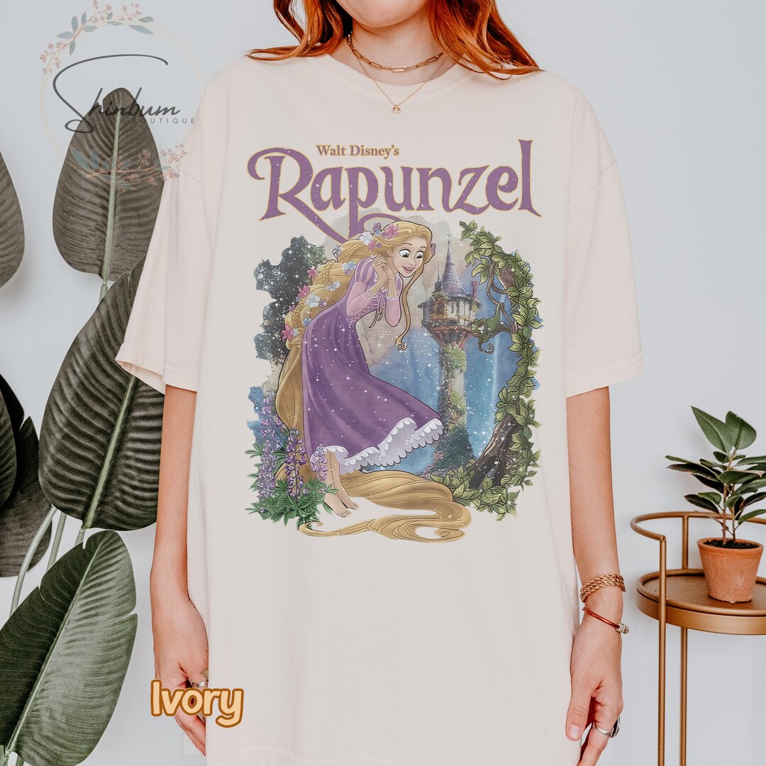 Retro Rapunzel Tangled Comfort Colors Shirt, Floral Rapunzel Shirt, WDW ...