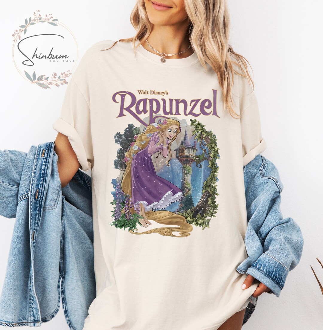 Retro Rapunzel Tangled Comfort Colors Shirt, Floral Rapunzel Shirt, WDW ...