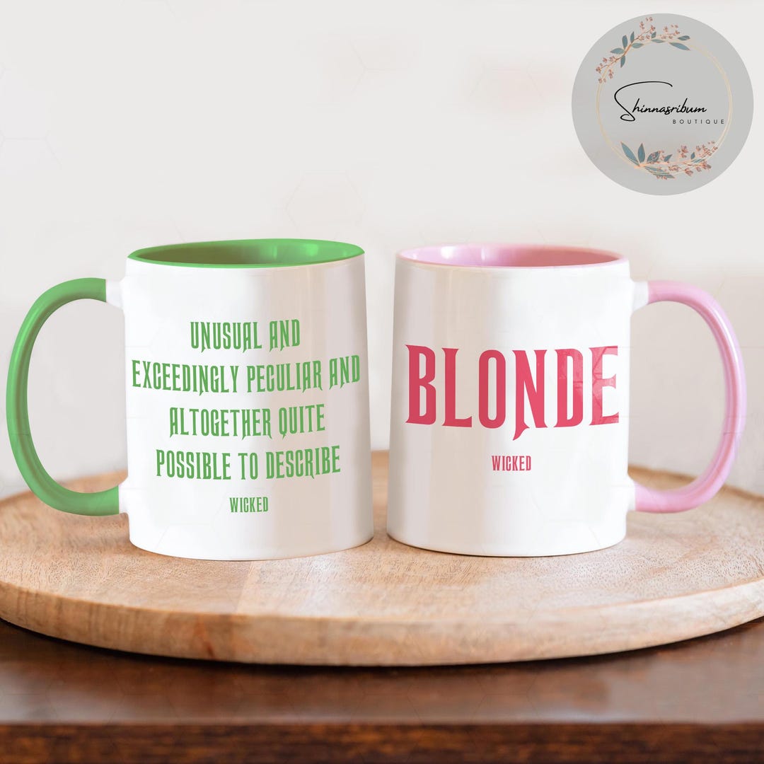 Elphaba Glinda Wicked Coffee Mug, Wicked Movie Musical Merch Mug, Pink ...