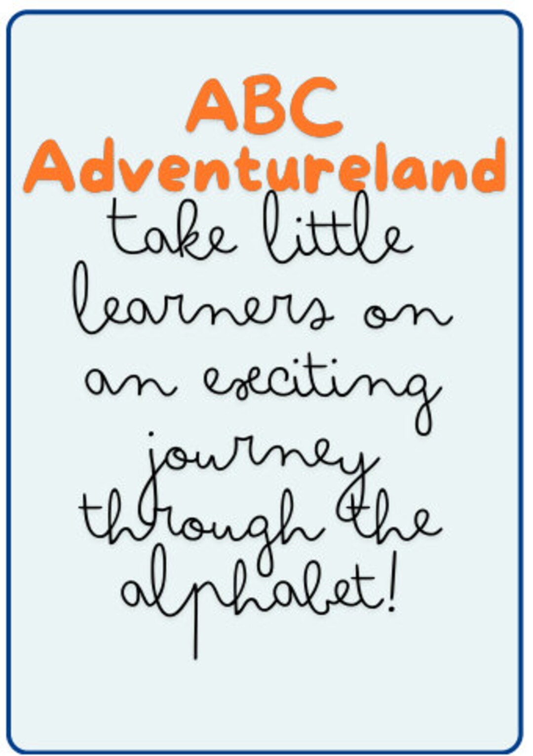 ABC Adventureland Ages 3-5 Alphabet Flashcards Educational Toddler ...