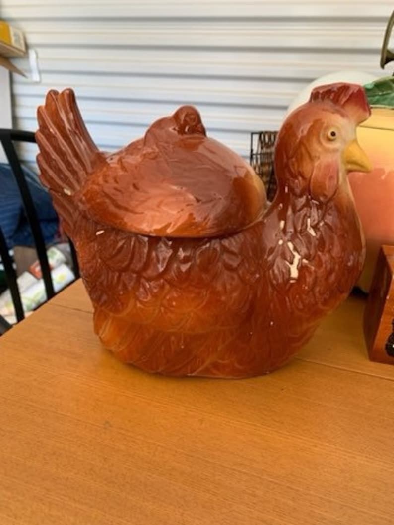 Vintage Chicken Cookie Jar Kitchen Canister Farmhouse Decor - Etsy