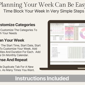 Weekly Time Blocking Planner Spreadsheet 24 Hour Weekly Schedule ...