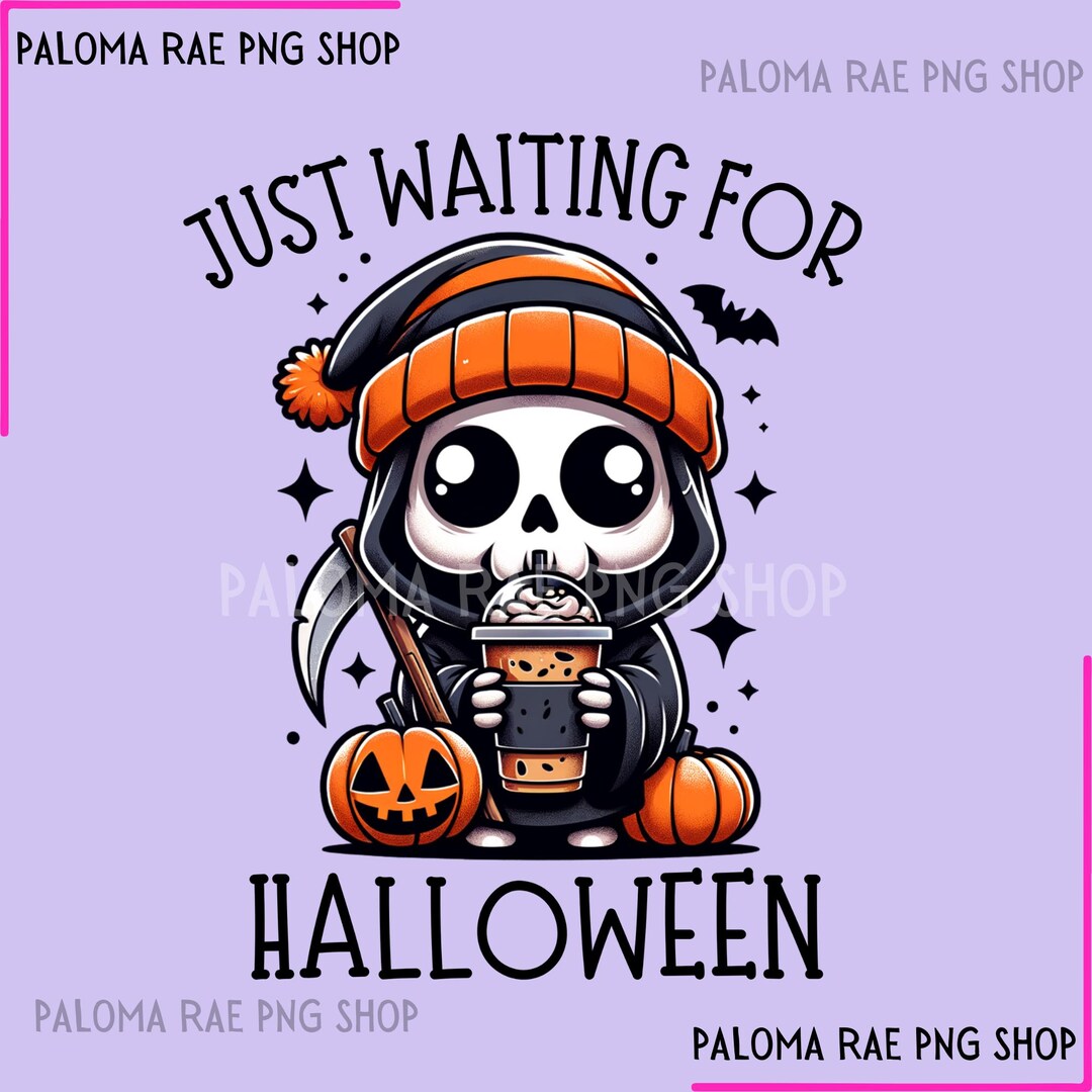 Just Waiting for Halloween Png, Cute Halloween Png, Skelly Halloween ...