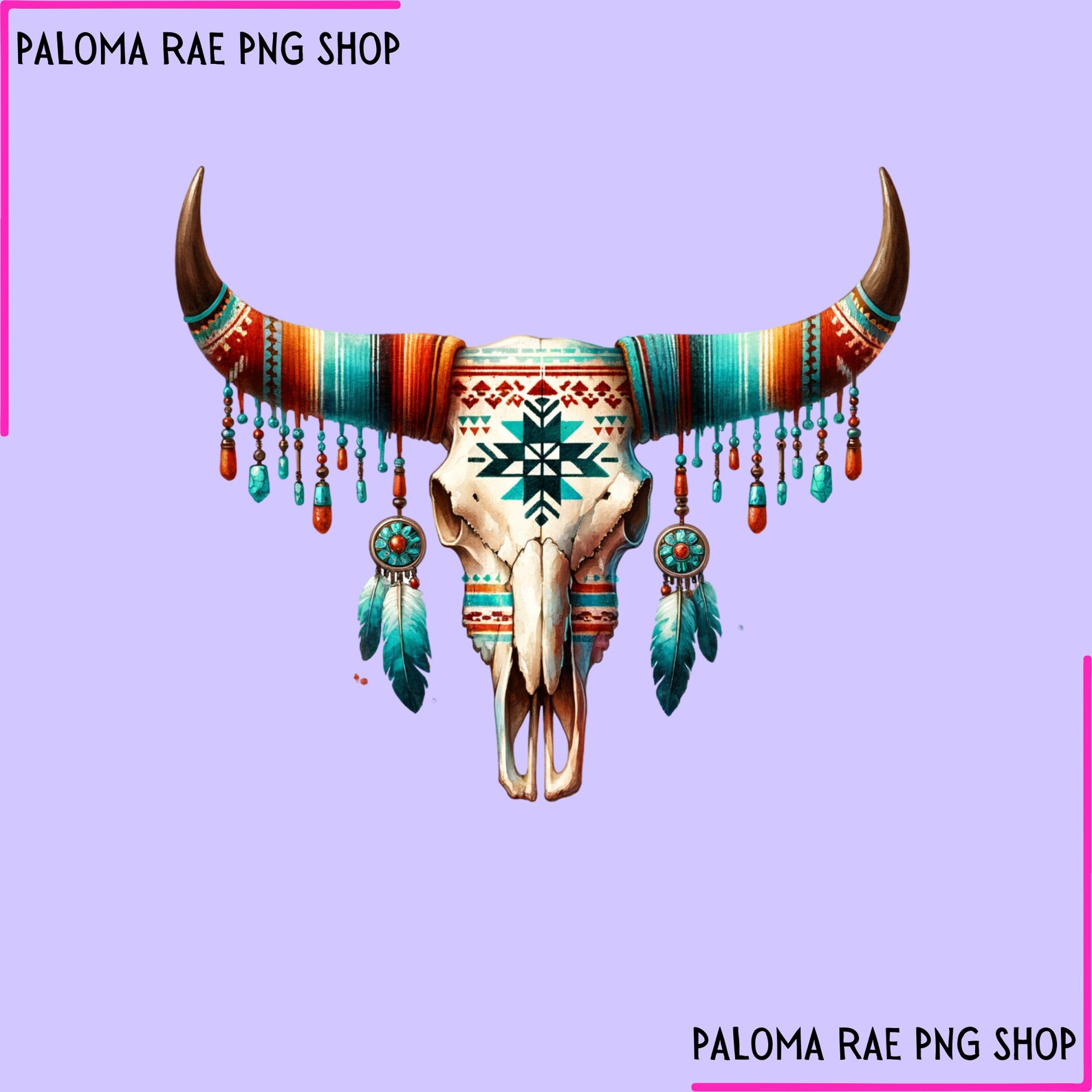 Serape Aztec Longhorn, Longhorn Png, Bull Skull Png,bull Skull Digital ...