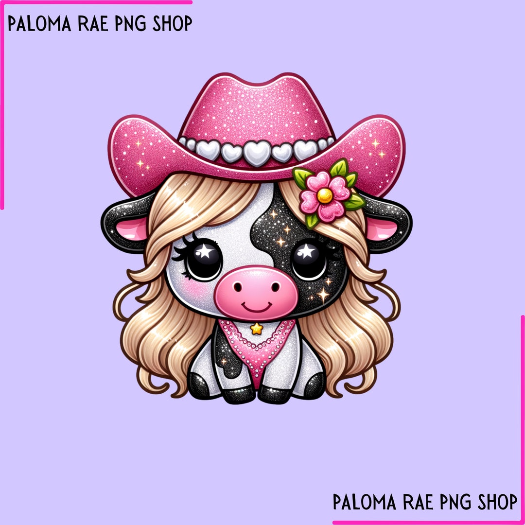 Glitter Cow Png, Girly Cow Digital, Cute Cow Png, Cute Cow Digital - Etsy