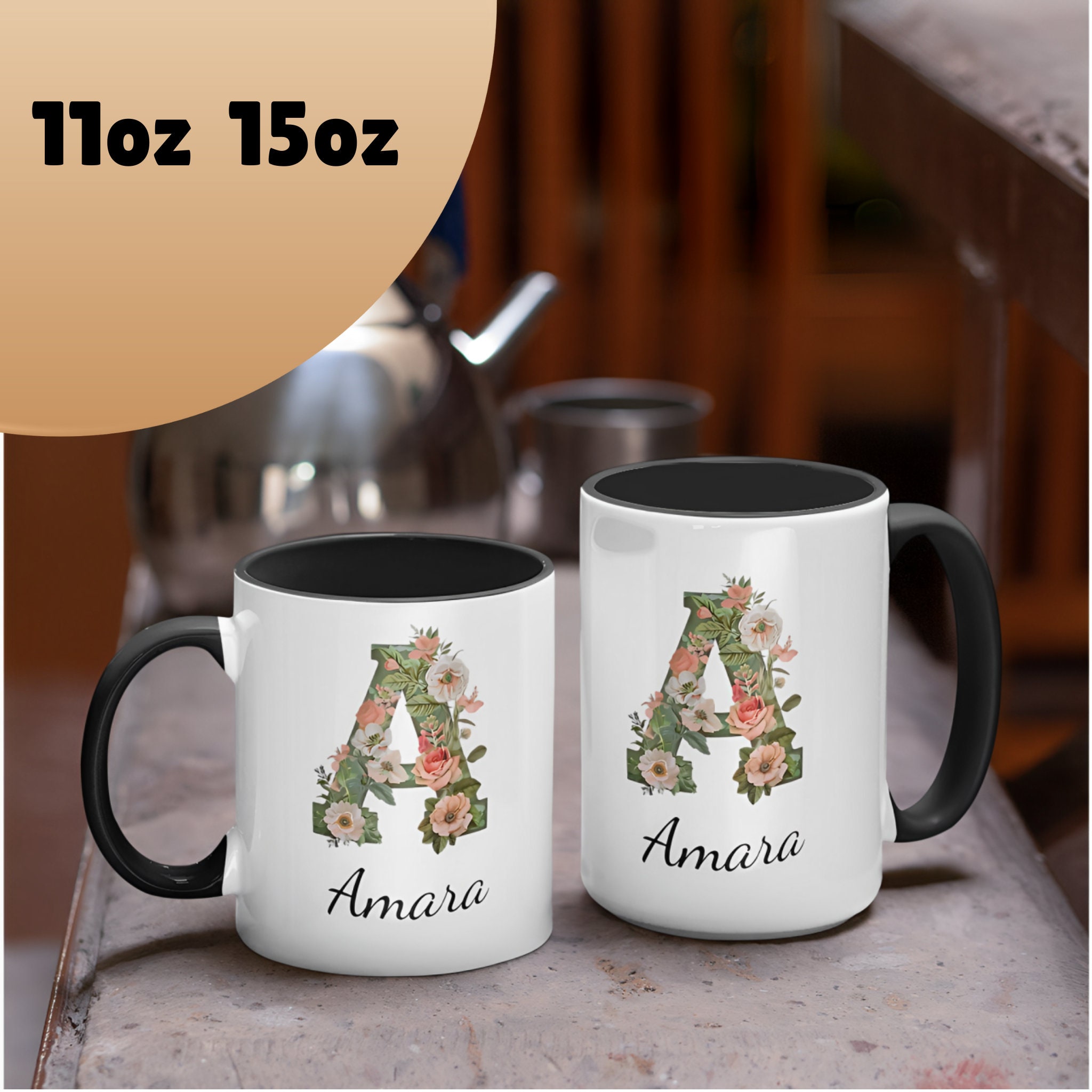 Name Mug/custom Mugs/15 Oz 11 Oz/floral Mugs/coffee Mug/coffee Cup ...