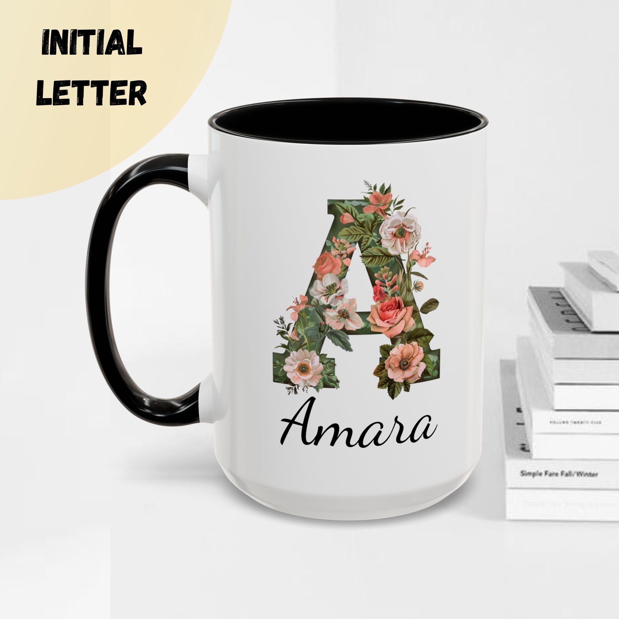 Name Mug/custom Mugs/15 Oz 11 Oz/floral Mugs/coffee Mug/coffee Cup ...
