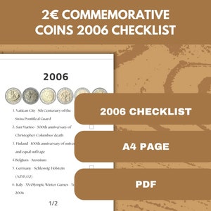 2 Euro Commemorative 2006 Coins Checklist Printable Coin Collectibles ...