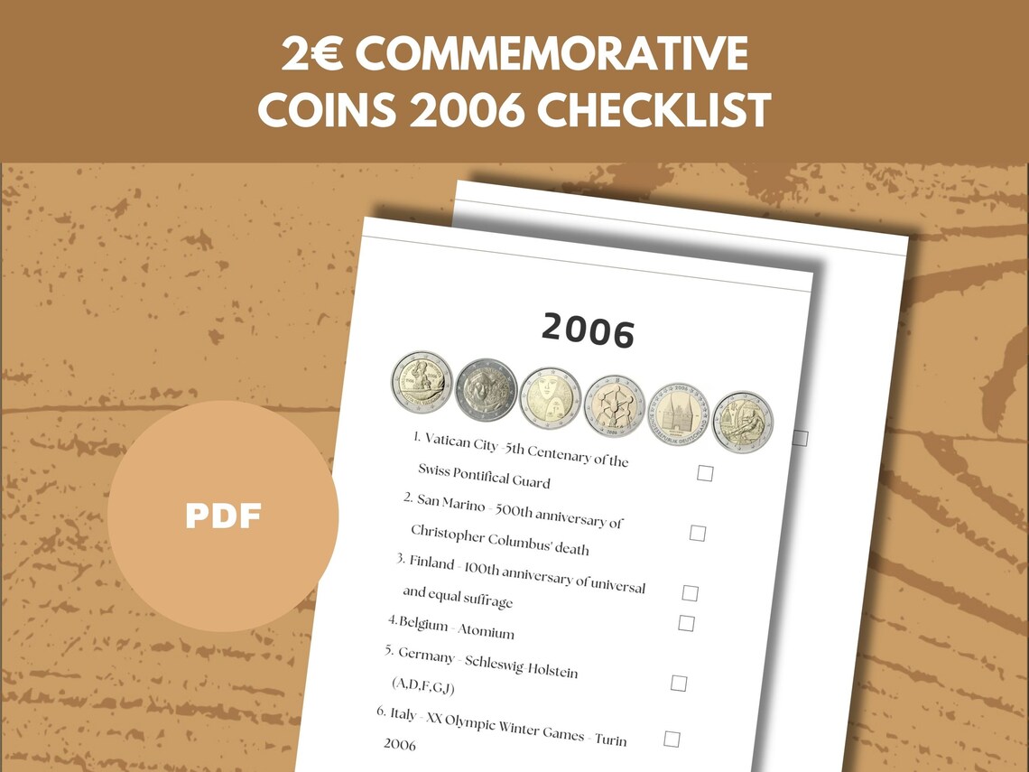 2 Euro Commemorative 2006 Coins Checklist Printable Coin Collectibles ...