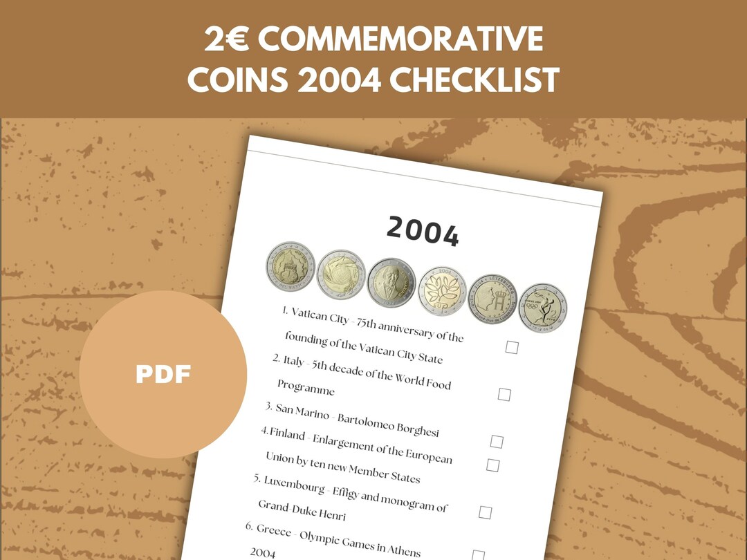 2 Euro Commemorative 2004 Coins Checklist Printable Coin Collectibles ...