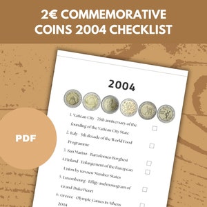 2 Euro Commemorative 2004 Coins Checklist Printable Coin Collectibles ...