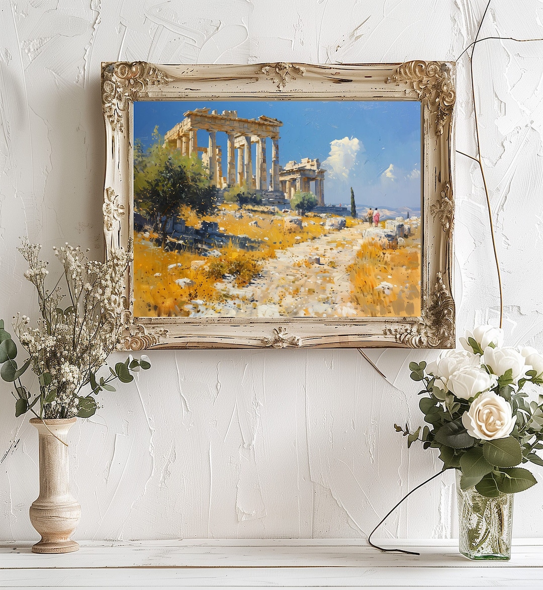 Parthenon Acropolis Athens Greece Landscape Impressionism Oil Painting ...