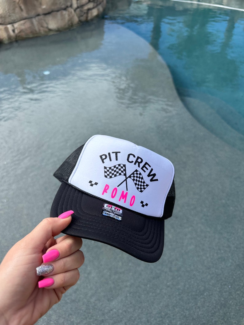 Custom Last Name Pit Crew Trucker Hat - Etsy