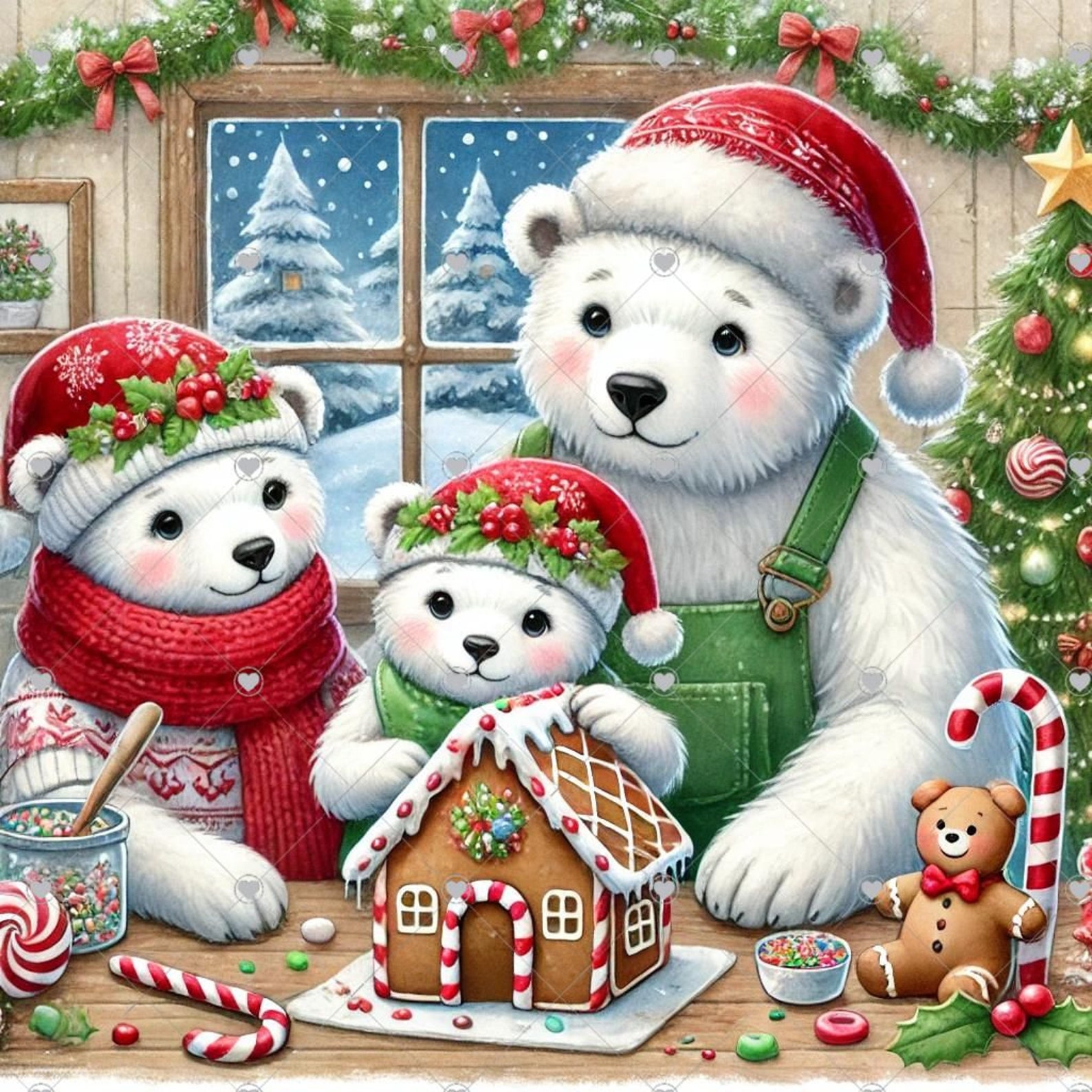 Christmas Clipart, Christmas Animal, Clipart Bundle, Digital Download ...