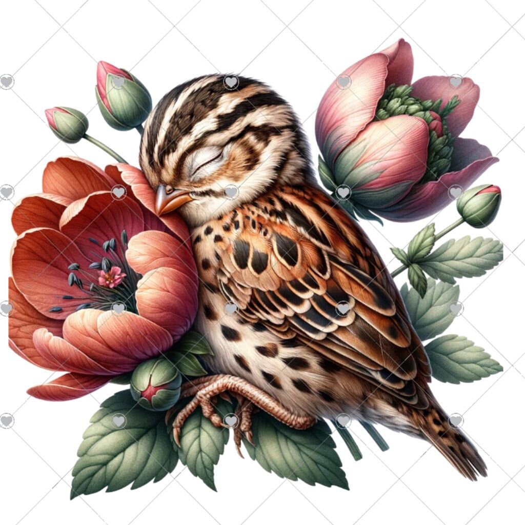 Sleeping Birds Clipart Bundle: Serene PNG Images (digital Download) - Etsy