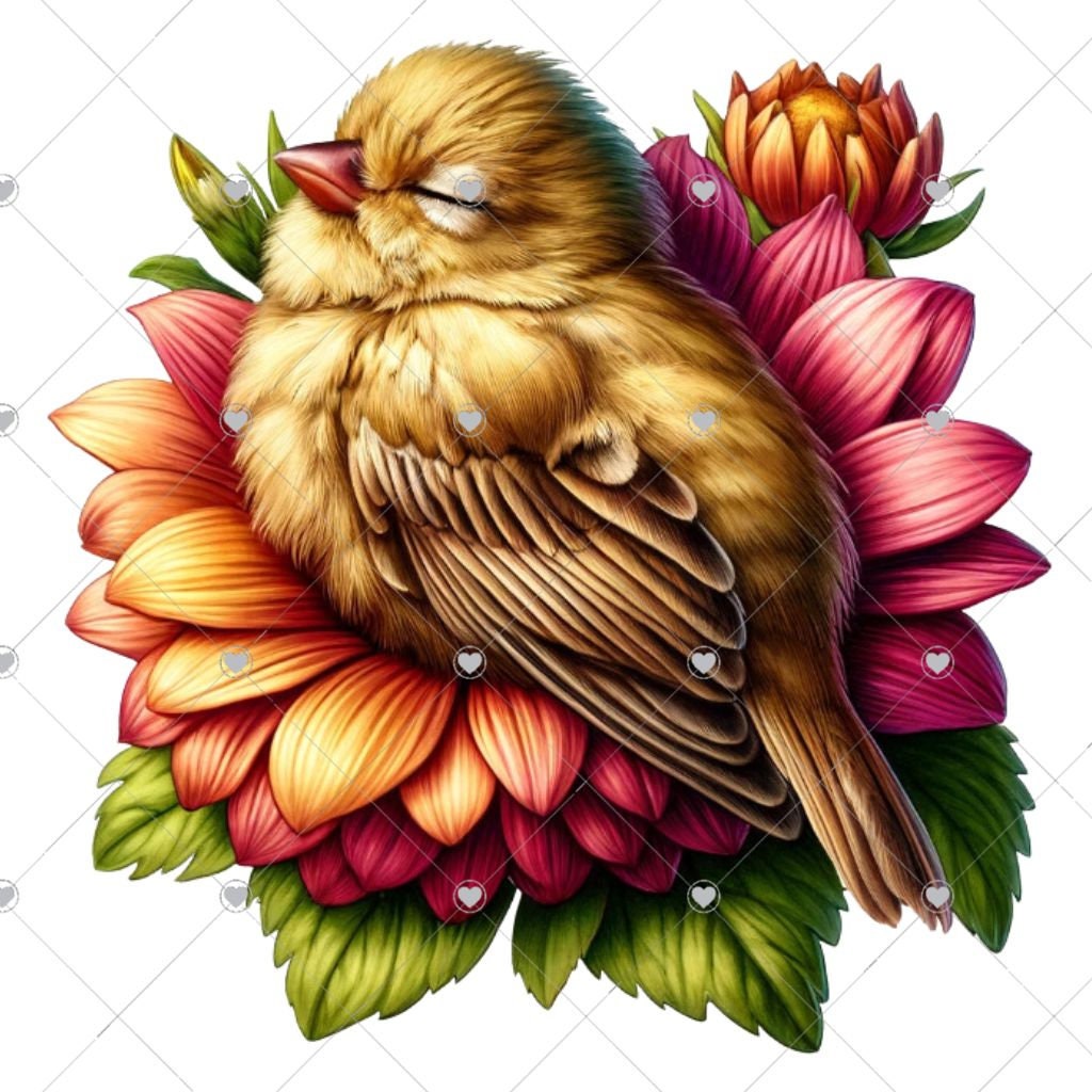 Sleeping Birds Clipart Bundle: Serene PNG Images (digital Download) - Etsy