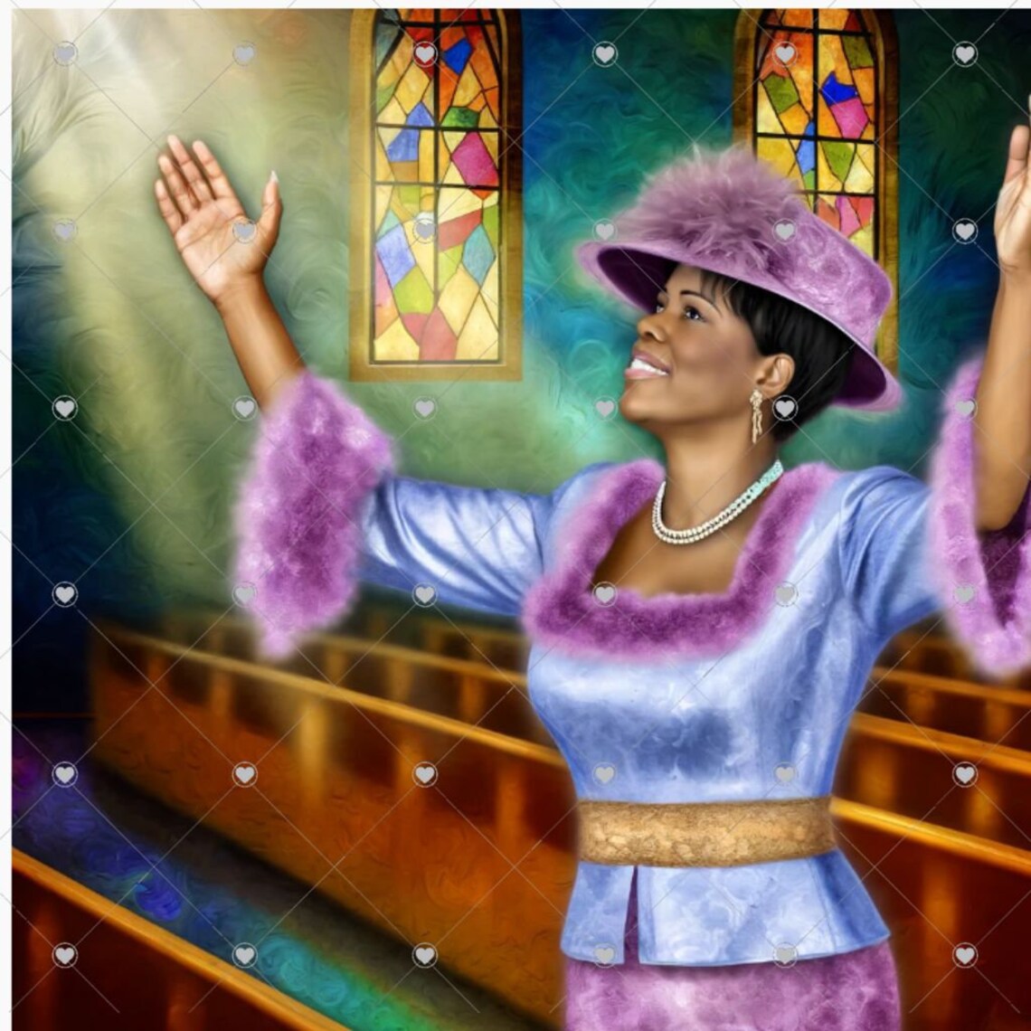 Church Ladies Clipart, Clipart Bundle, Digital Download, African American - Etsy