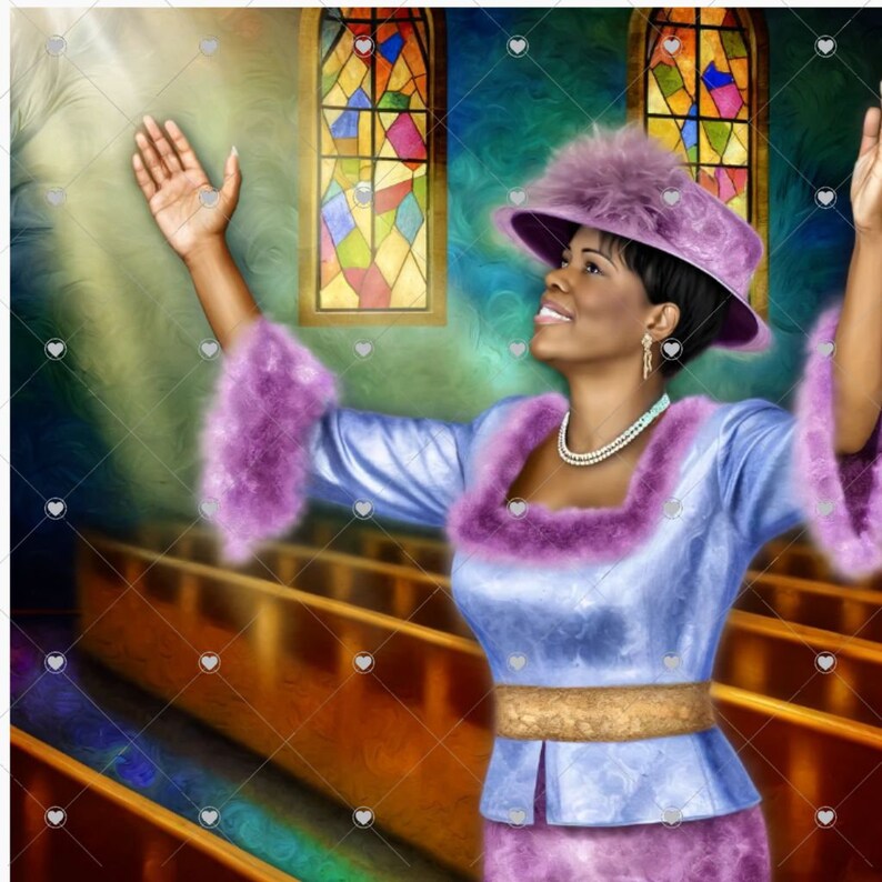 Church Ladies Clipart, Clipart Bundle, Digital Download, African American - Etsy Canada