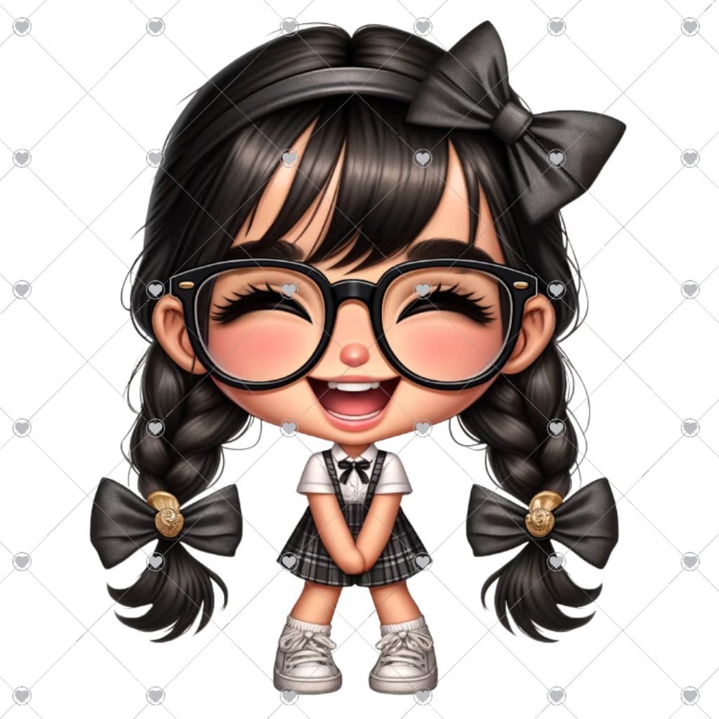 Chibi School Girls Clipart Bundle: Diverse Digital Art (digital ...