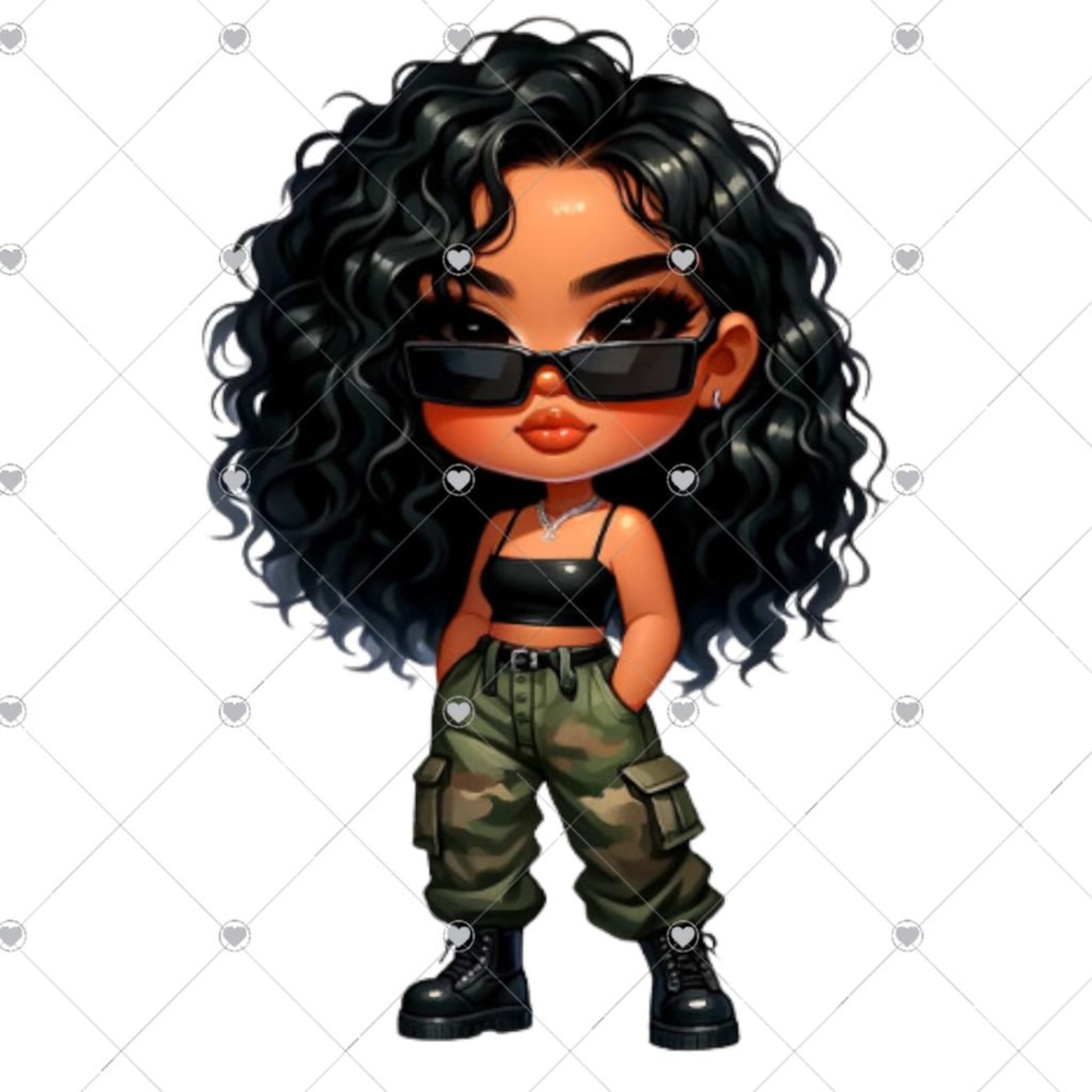 Hispanic Chibi Women Clipart, Clipart Bundle, Clip Art - Etsy