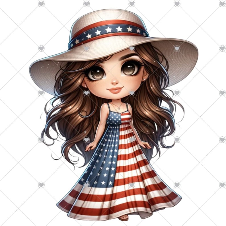 4th Of July Clipart Summer Clipart Chibi Clipart Commercial Use Etsy