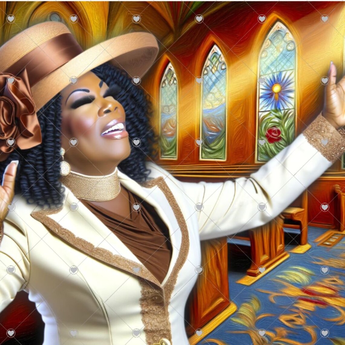 Church Ladies Clipart, Clipart Bundle, Digital Download, African American - Etsy