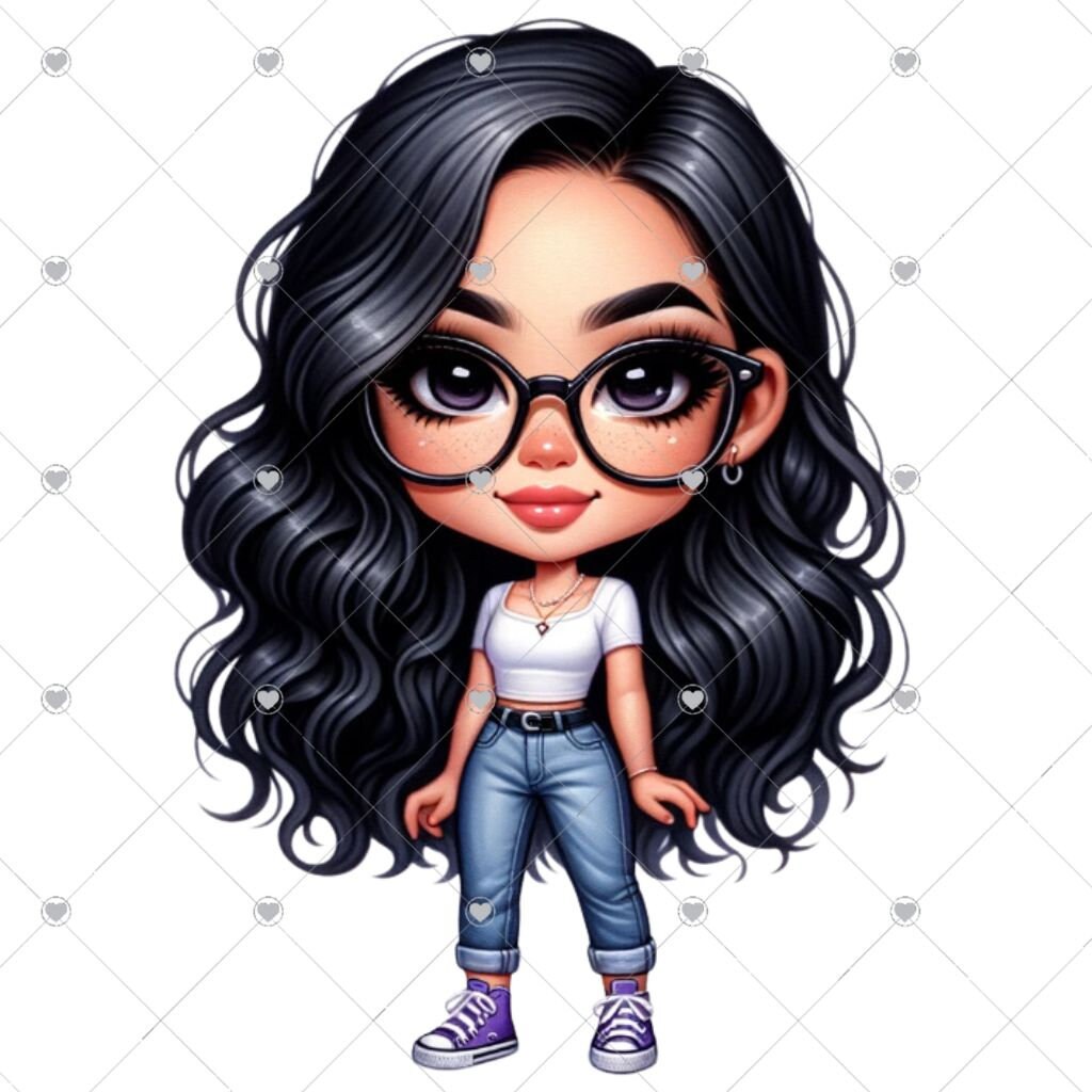 Hispanic Chibi Women Clipart, Clipart Bundle, Clip Art - Etsy