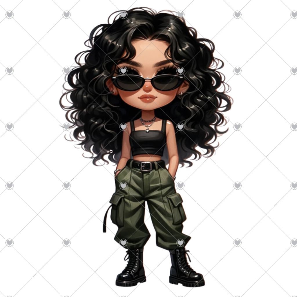 Hispanic Chibi Women Clipart, Clipart Bundle, Clip Art - Etsy