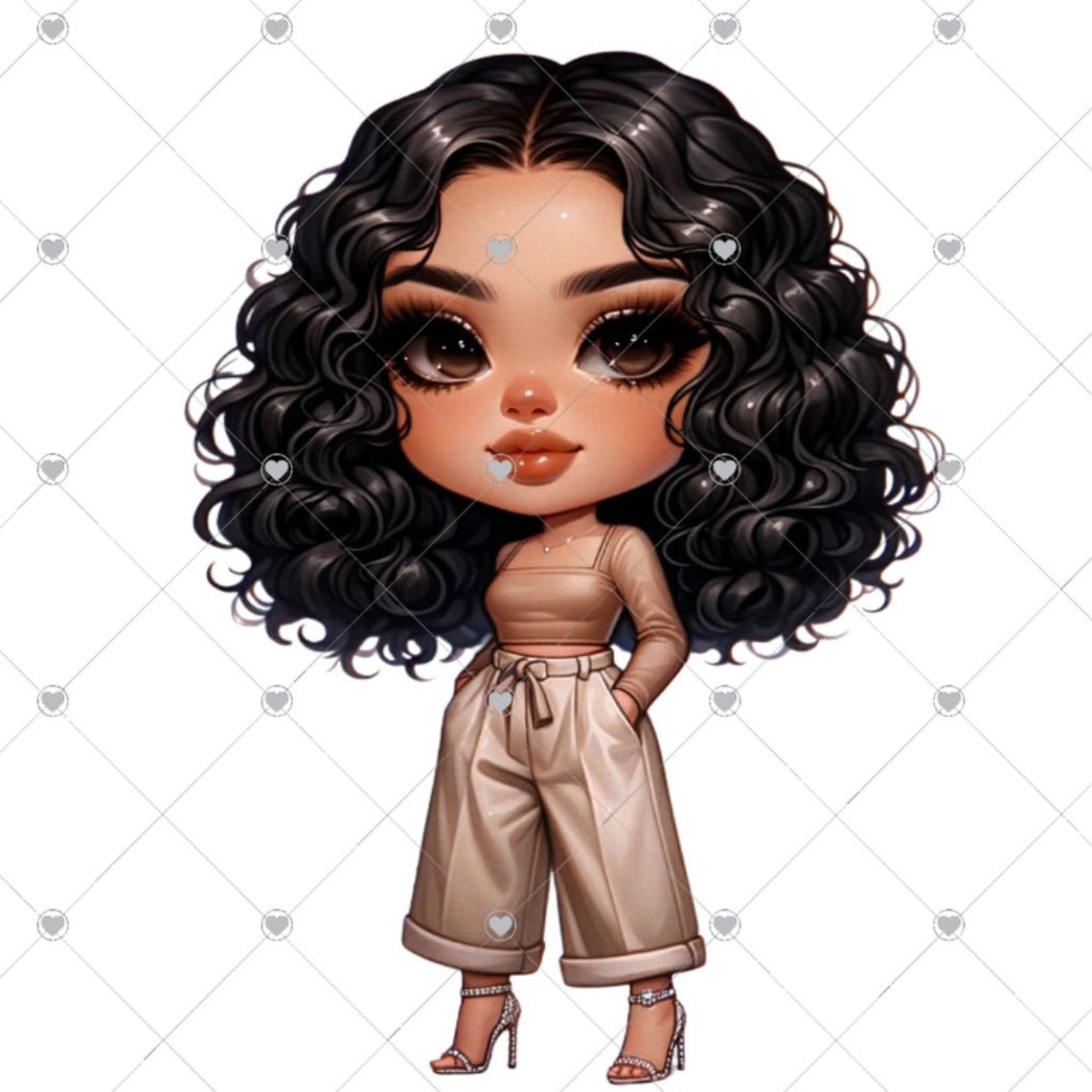 Hispanic Chibi Women Clipart, Clipart Bundle, Clip Art - Etsy