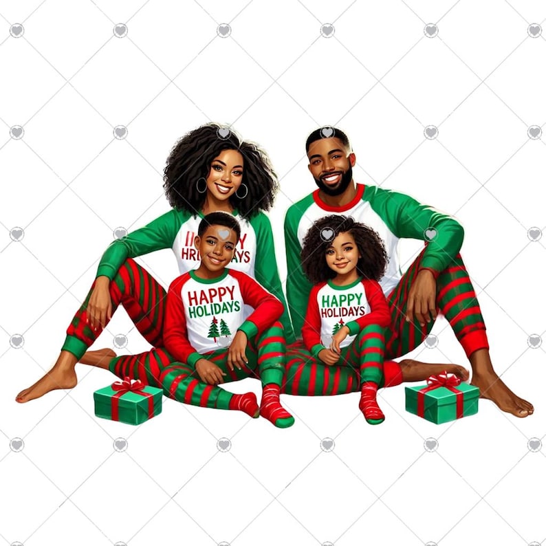 Christmas Clipart, African American Clipart, Digital Download ...