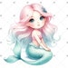 Mermaid Watercolor Clipart, Mermaid Clipart, Summer Clipart, Commercial ...