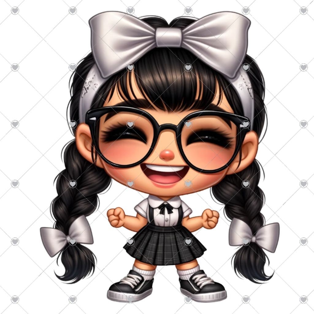 Chibi School Girls Clipart Bundle: Diverse Digital Art (digital ...