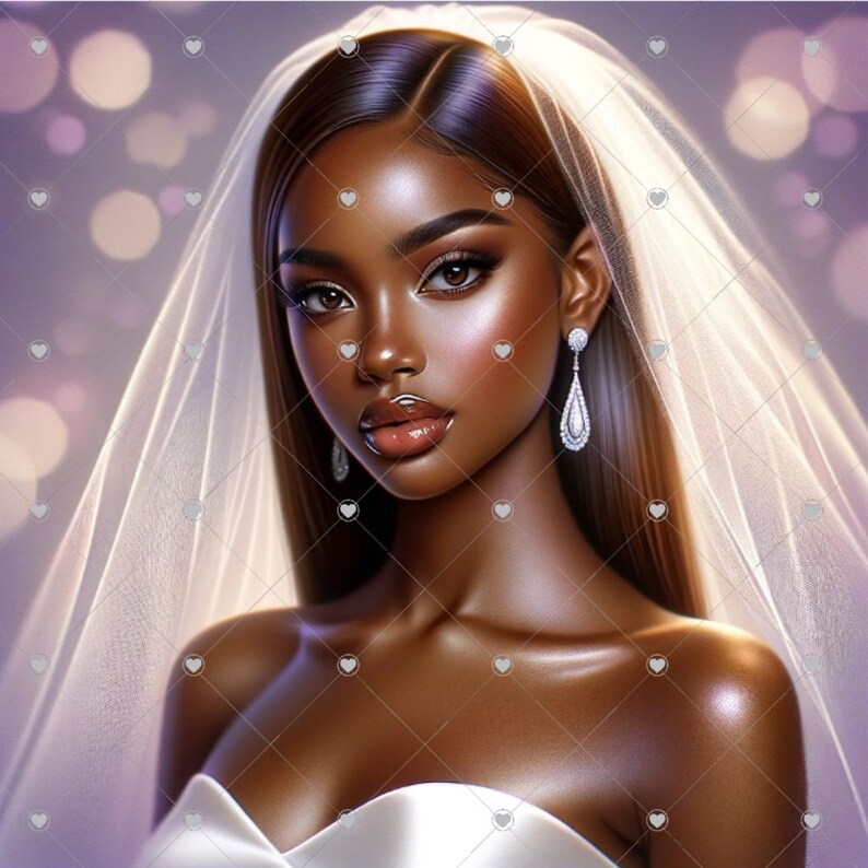 Bride Clipart, Wedding Clipart, African American, Black Girl Magic ...