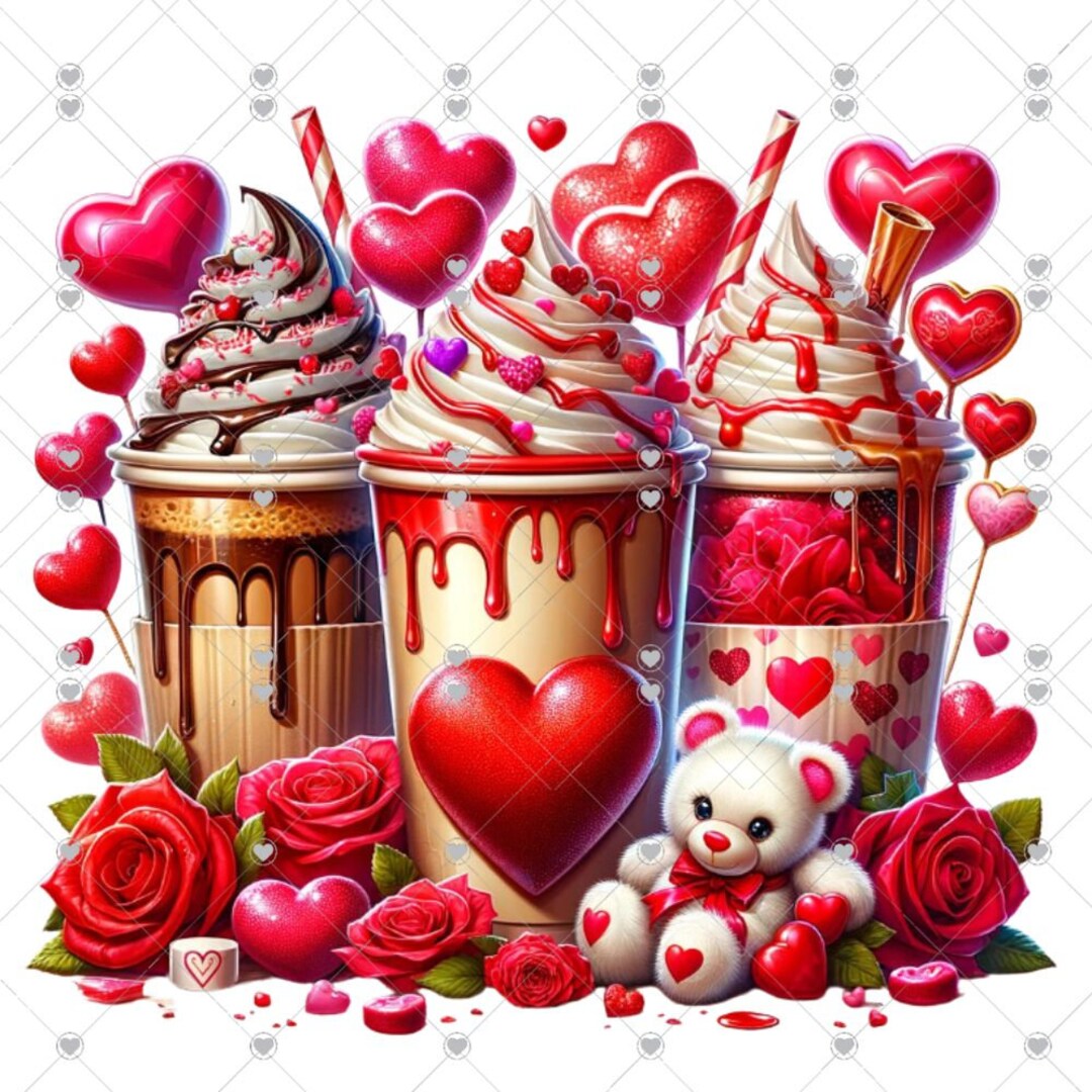 Love and Coffee Clip Art, Digital Download, Valentine's Day ...