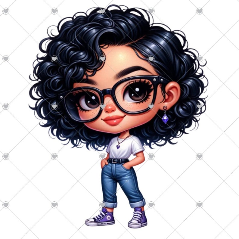 Hispanic Chibi Women Clipart, Clipart Bundle, Clip Art - Etsy