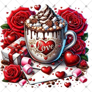 Love and Coffee Clip Art, Digital Download, Valentine's Day ...