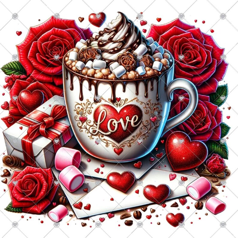 Love and Coffee Clip Art, Digital Download, Valentine's Day ...